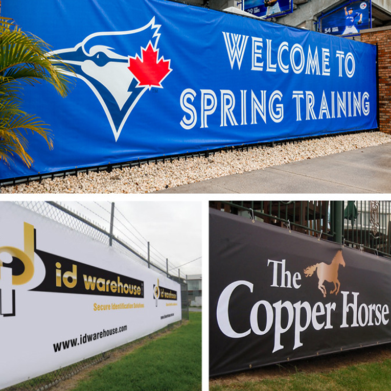 Custom printed decorative Mesh fencing banner